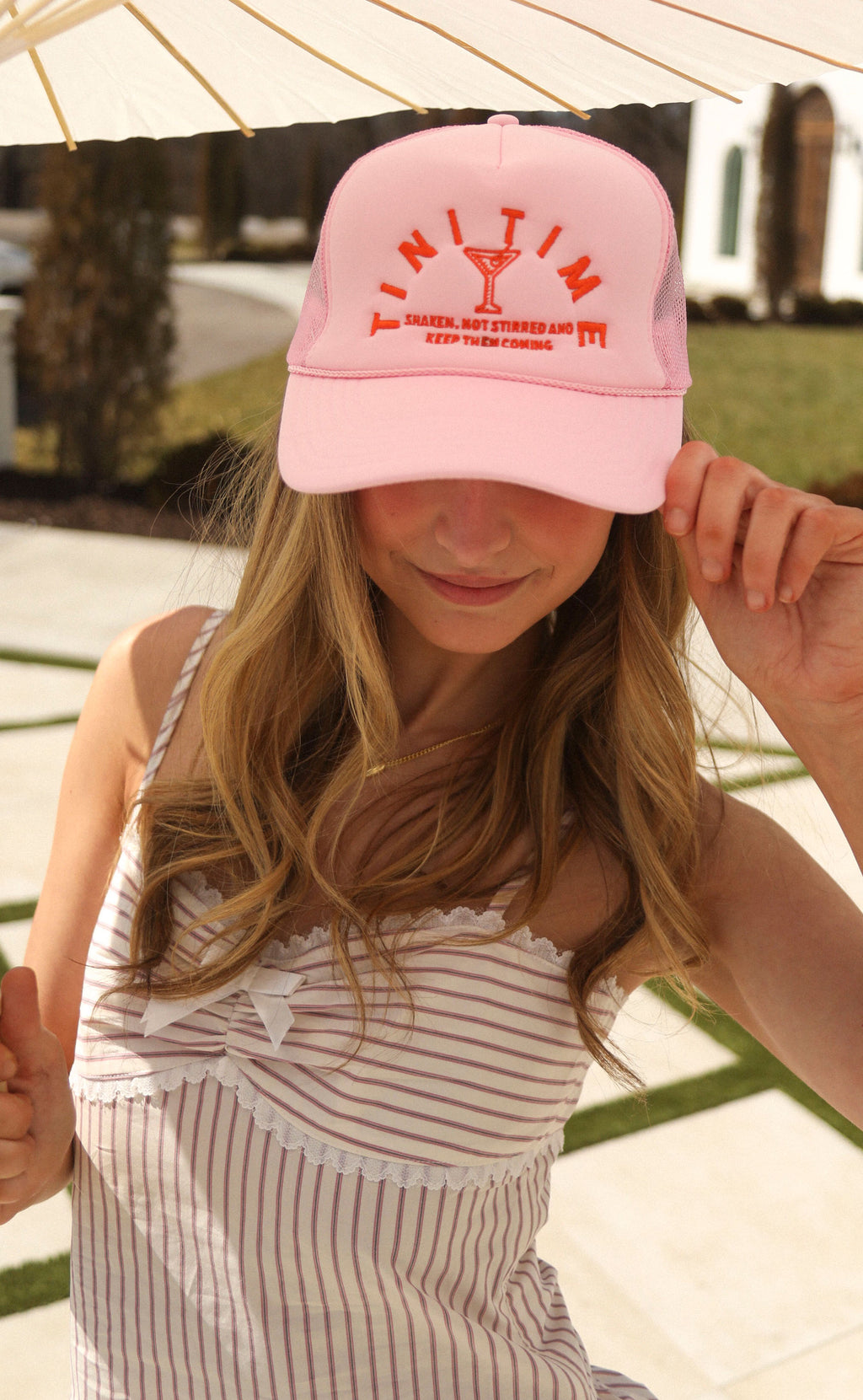 friday + saturday: tini time trucker - pink – Riffraff